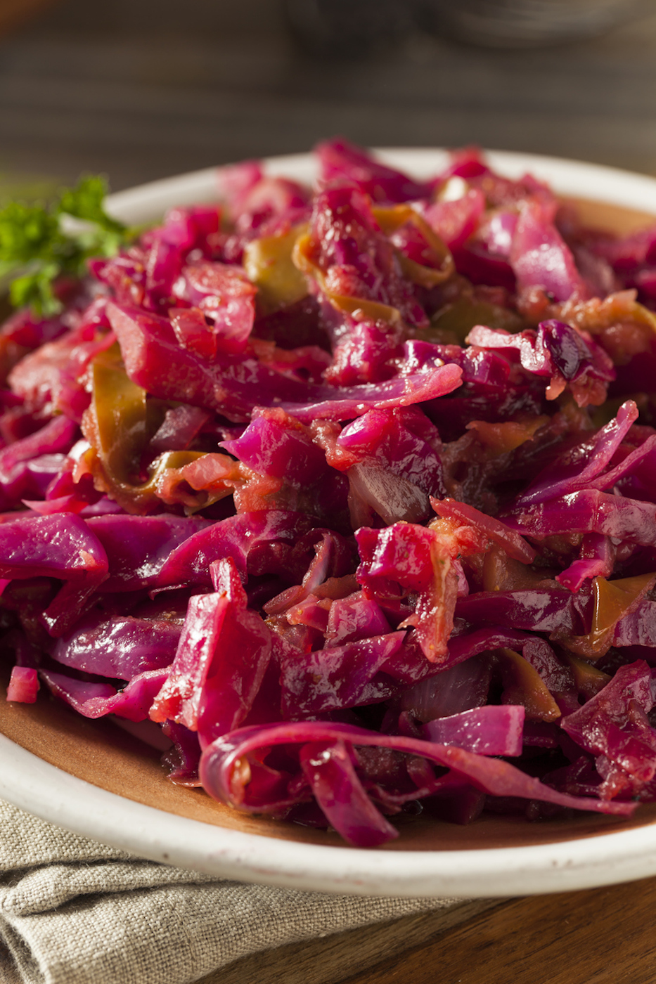 Braised Red Cabbage and Rhubarb